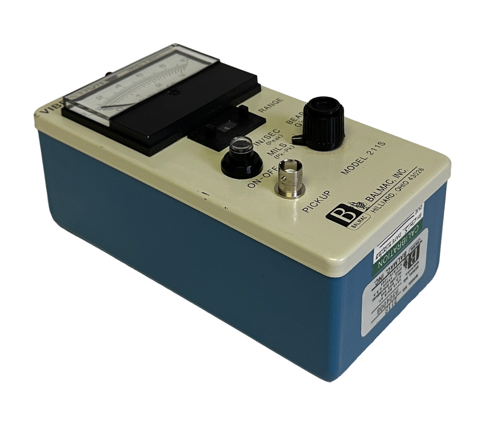 BALMAC INC MODEL 211S VIBRATION METER W/ MODEL 163 PROBE, CABLES AND ...