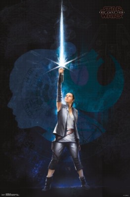 LAST JEDI - STAR WARS - REY LIGHTSABER POSTER - 22x34 MOVIE 14961 | eBay