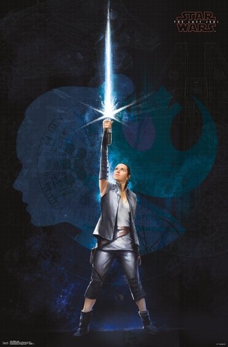 LAST JEDI - STAR WARS - REY LIGHTSABER POSTER - 22x34 MOVIE 14961 | eBay