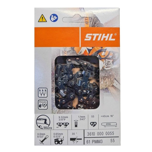 Genuine Stihl Chain 16inch 3/8"P Pitch 55 Drive Links Chainsaw Chain ...