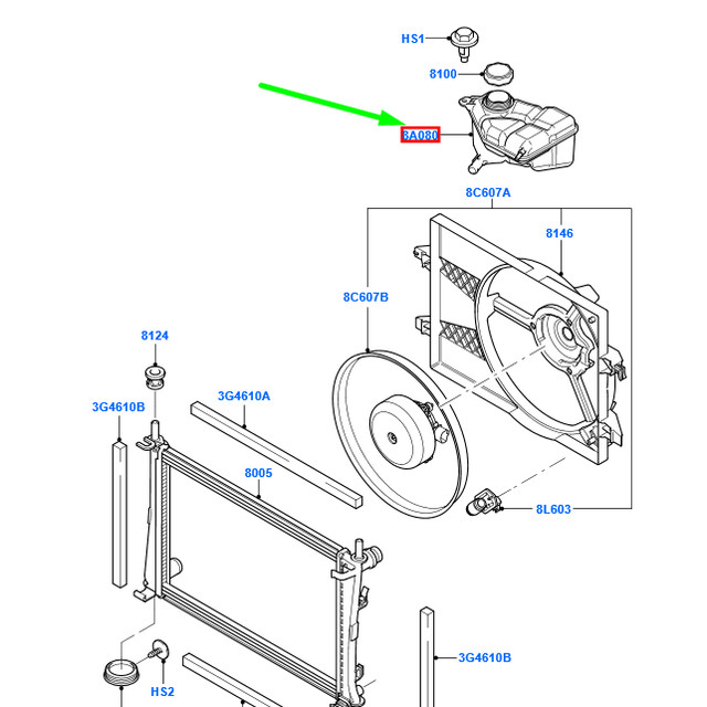 GENUINE FORD FIESTA MK5 RADIATOR OVERFLOW EXPANSION TANK 1349989 for ...