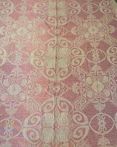 VTG Pink Throw Fringed With Tassels Art Deco Prairie Style Pink Roses ...