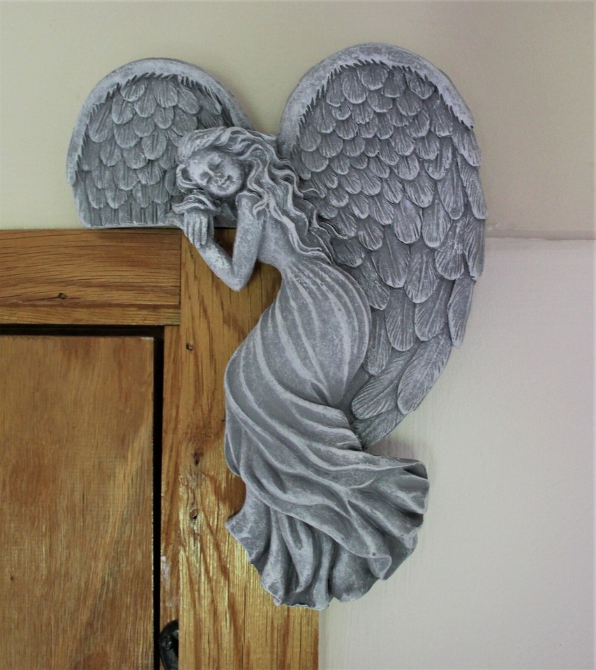 Door Frame Angel Wings Wall Sculpture Ornament Garden Home Decor Secret ...