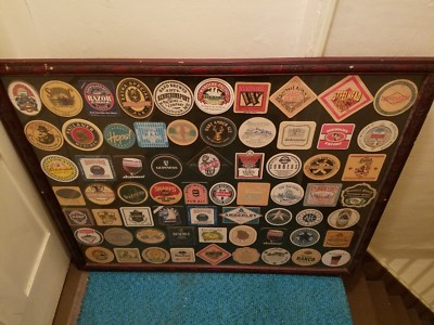 Framed Vintage Beer Coaster Collection- 66 Coasters | eBay