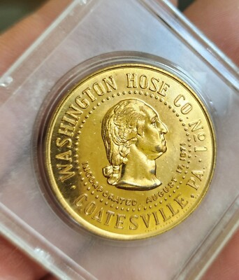 1971 Coatesville PA Washington Hose CO. NO. 1 Cent Medal Fire ...