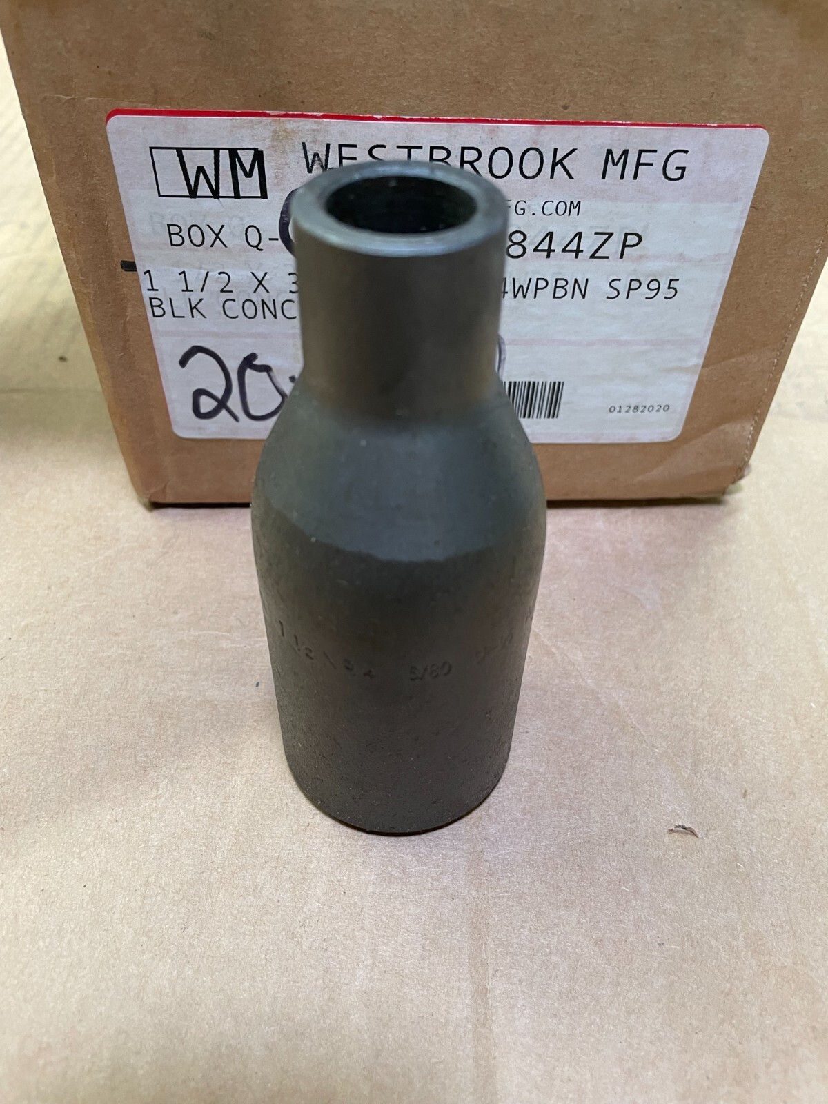 SWAGE NIPPLE 1 1 2 X 3 4 Schedule 80 Concentric Bevel X Plain A234