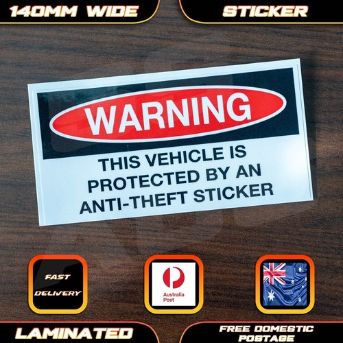 Warning This Vehicle Protected by Theft Sticker Style Parody Decal ...
