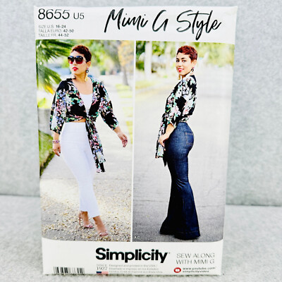 Simplicity 8655 Tie Front Top and High Waisted Pants Misses Sz 16 24 ...