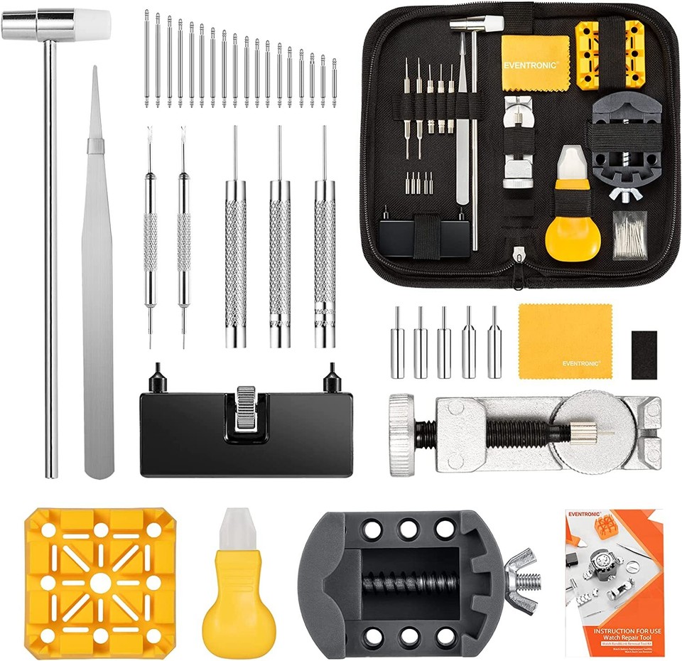 72 pcs Watch Repair Kit Watchmaker Back Case Remover Opener Link Pin ...