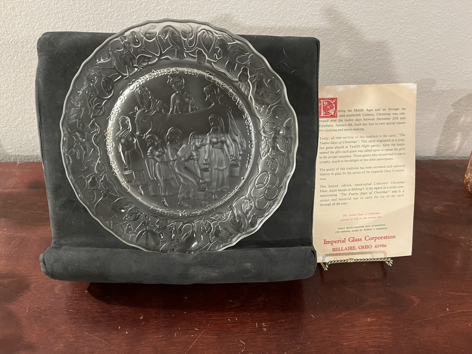 Complete Imperial Glass 12 Days of Christmas Plates - Frost | eBay