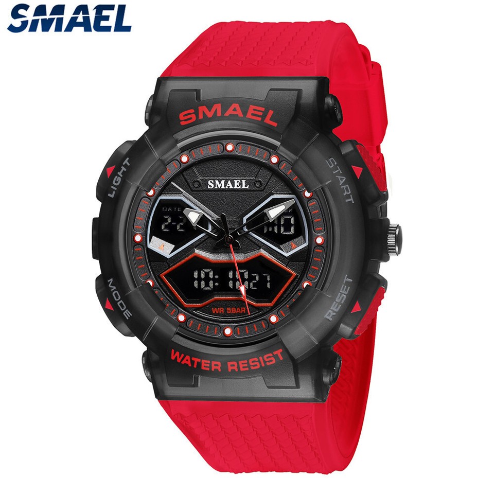 SMAEL Men Sport Watch Fashion LED Digital Wristwatch Chronograph Quartz ...