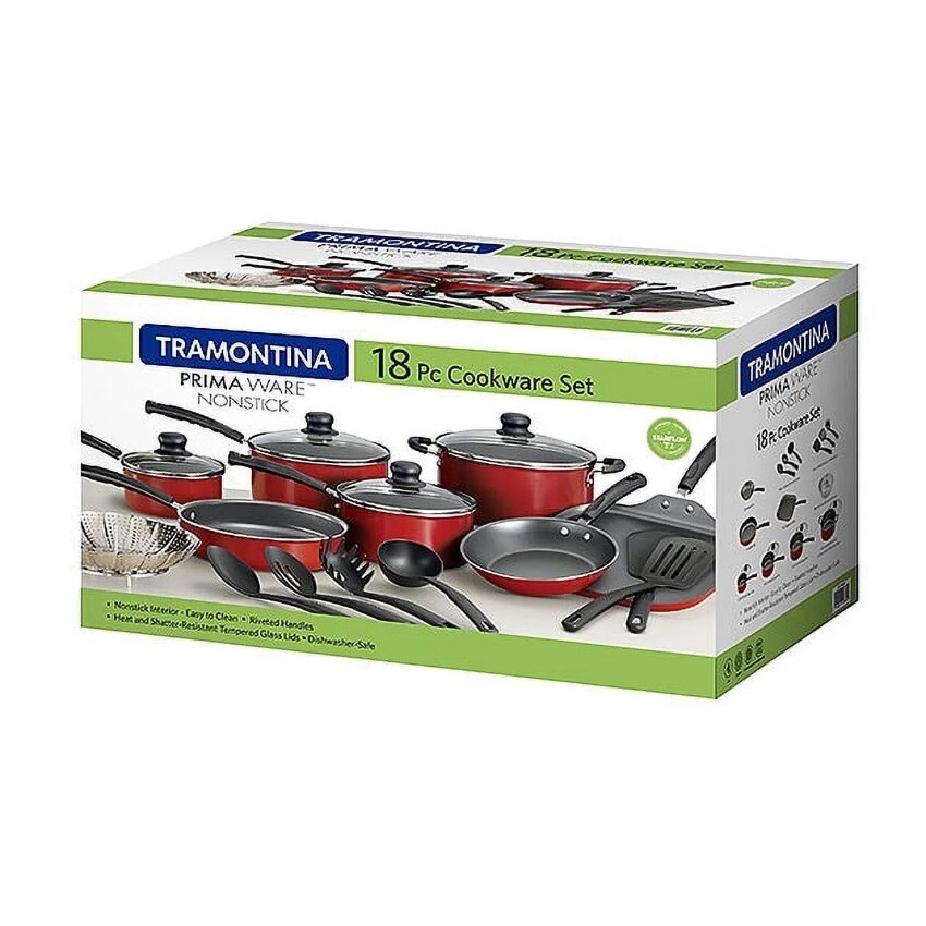 Tramontina Primaware 18 Piece Non-stick Cookware Set, Red | eBay