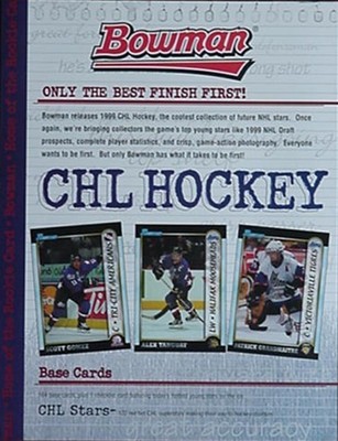 1999 CANADIAN HOCKEY LEAGUE BOWMAN DEALER PROMO (SCOTT GOMEZ, ALEX ...
