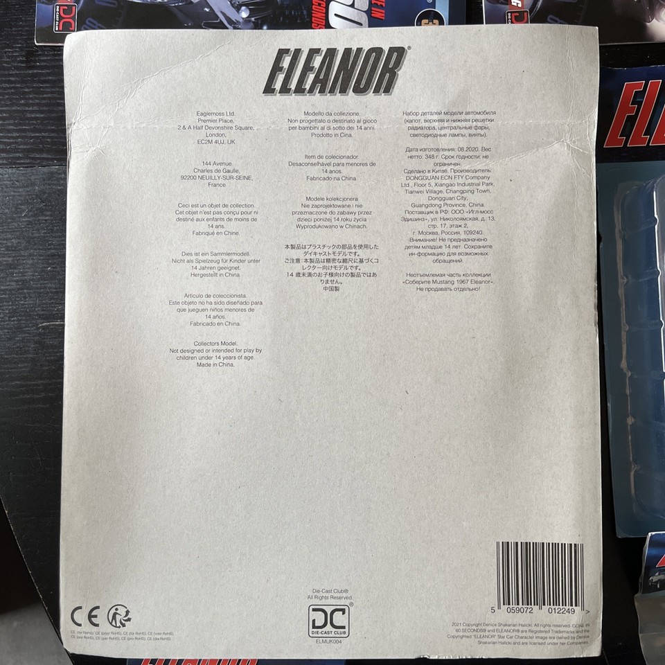 Eaglemoss Diecast Club 1/8 Eleanor Kit Gone In 60 Seconds Mustang Parts ...