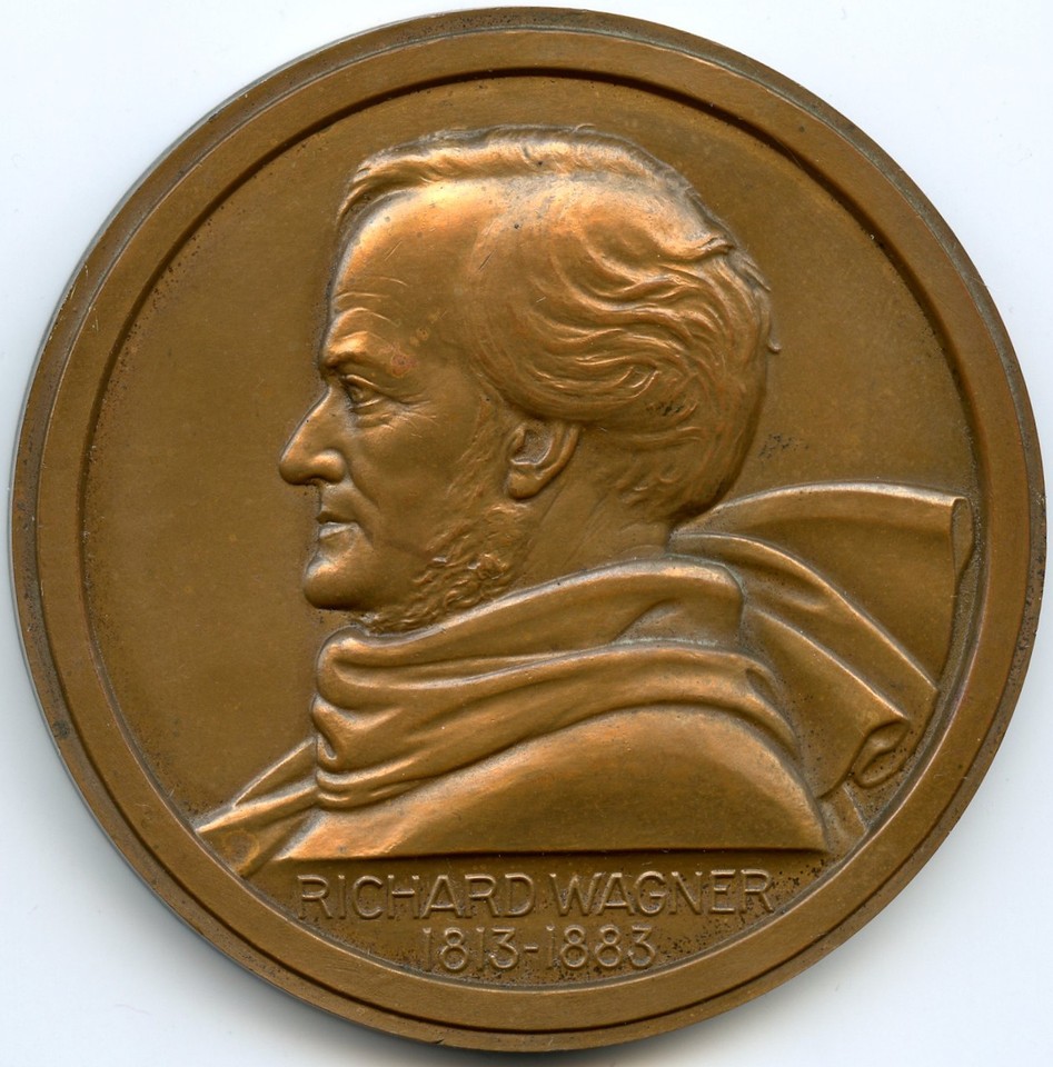 FRANCE RICHARD WAGNER GERMAN COMPOSER MUSIC BRONZE MEDAL BY BAZOR 68mm ...
