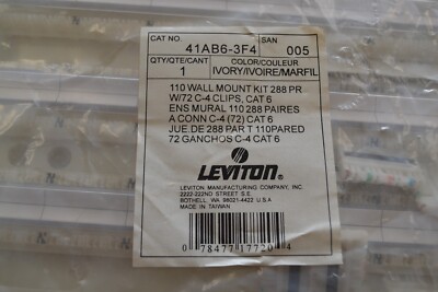 41AB6-3F4 LEVITON Cat6 eXtreme 6+ 110-Style Wiring Block Wall Mount ...