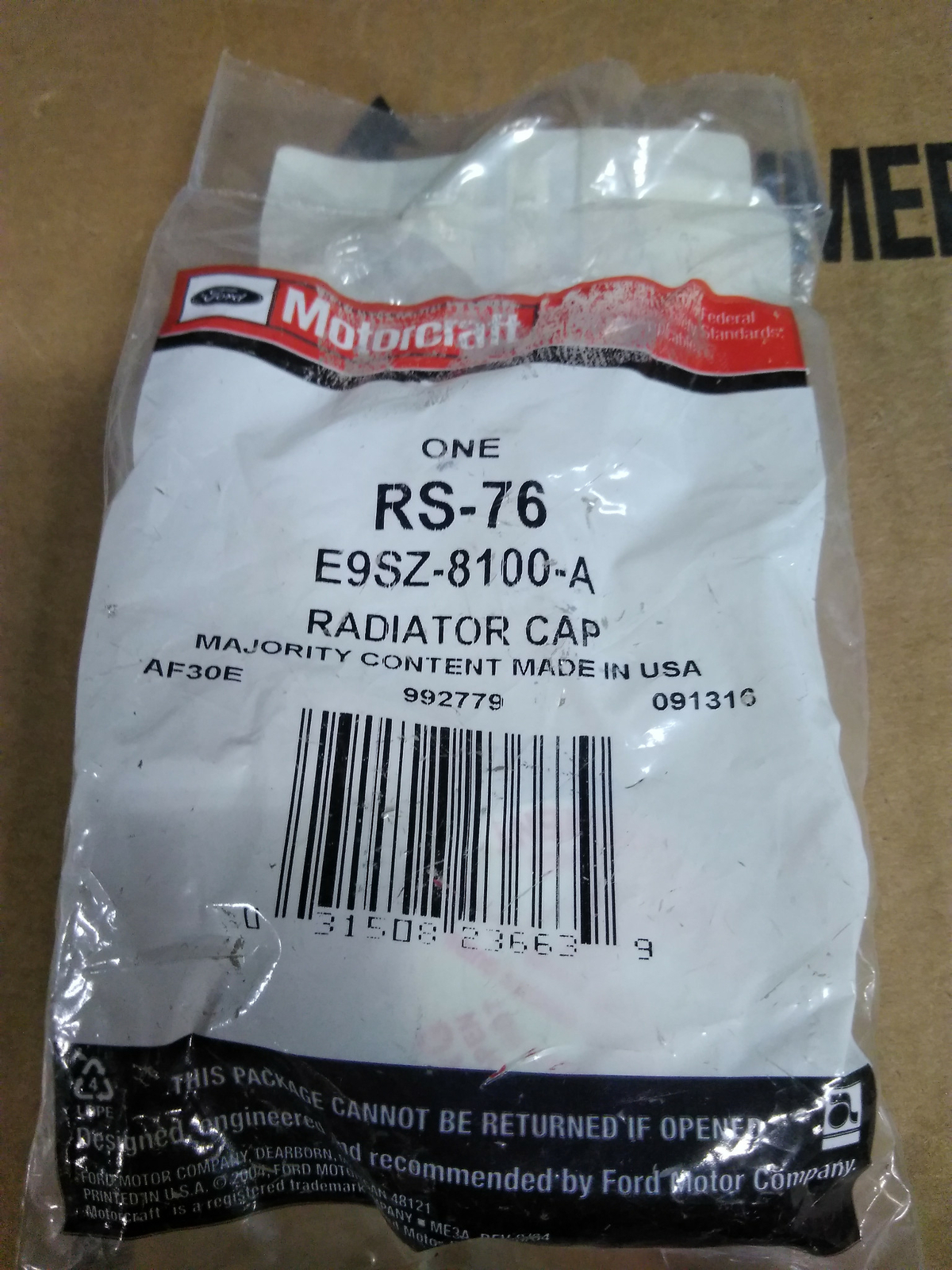 FORD Motorcraft Radiator Cap RS-76 E9SZ-8100-A | eBay