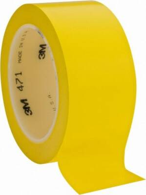 3M 2" x 108' Vinyl Floor & Egress Tape 5.2 mil, Yellow, Solid Color ...