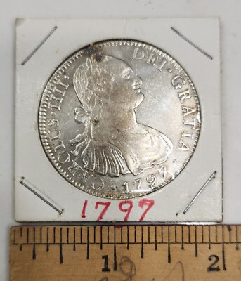 1797 Mexico Spanish Colony 8 Reales Colonial Silver Coin Carolus IIII ...