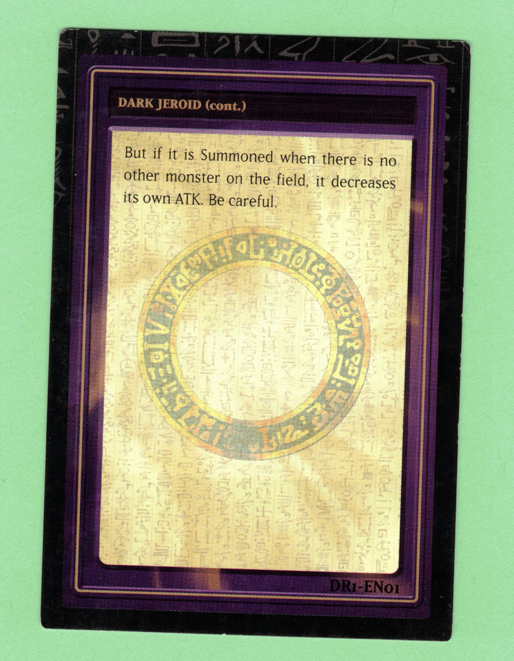 YUGIOH TIP CARD #1 OF 50 "DARK JEROID" DR1-EN01 (212) | eBay