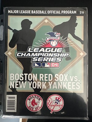 New York Yankees vs Boston Red Sox 2004 ALCS Program & 2004 Red Sox ...