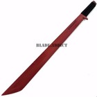 27" RED Full Tang Blade Machete Tactical Katana Ninja Sword Fixed Blade ...