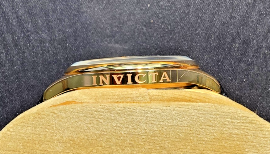 Invicta Day & Date Sub Dials 44mm Gold Tone Case Mens Quartz Watch ...