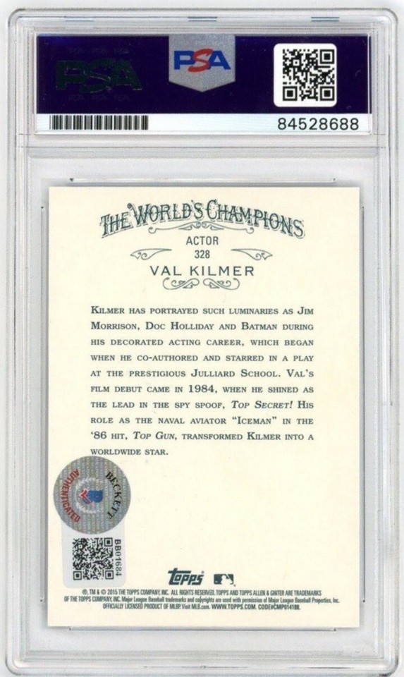 Val Kilmer Signed 2015 Allen & Ginter Card Batman Tombstone PSA/DNA ...