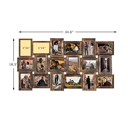 18 Openings Collage Picture Frames Multi Family Photo for Gallery ...