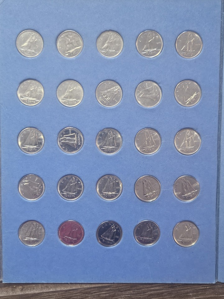 canadian dime collection - EVERY dime from 1937 to 1997 - 35 silver ...