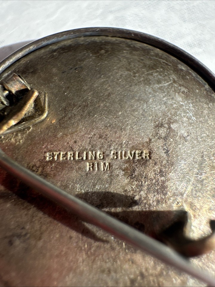 WW1 AIF SWEETHEART BROOCH RISING SUN BADGE MOTHER OF PEARL REAL SILVER ...