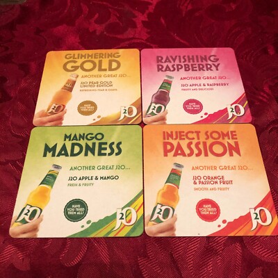 BRITVIC - J20 - GOLD, MADNESS, PASSION, RASPBERRY - FULL SET OF 4 BEER ...