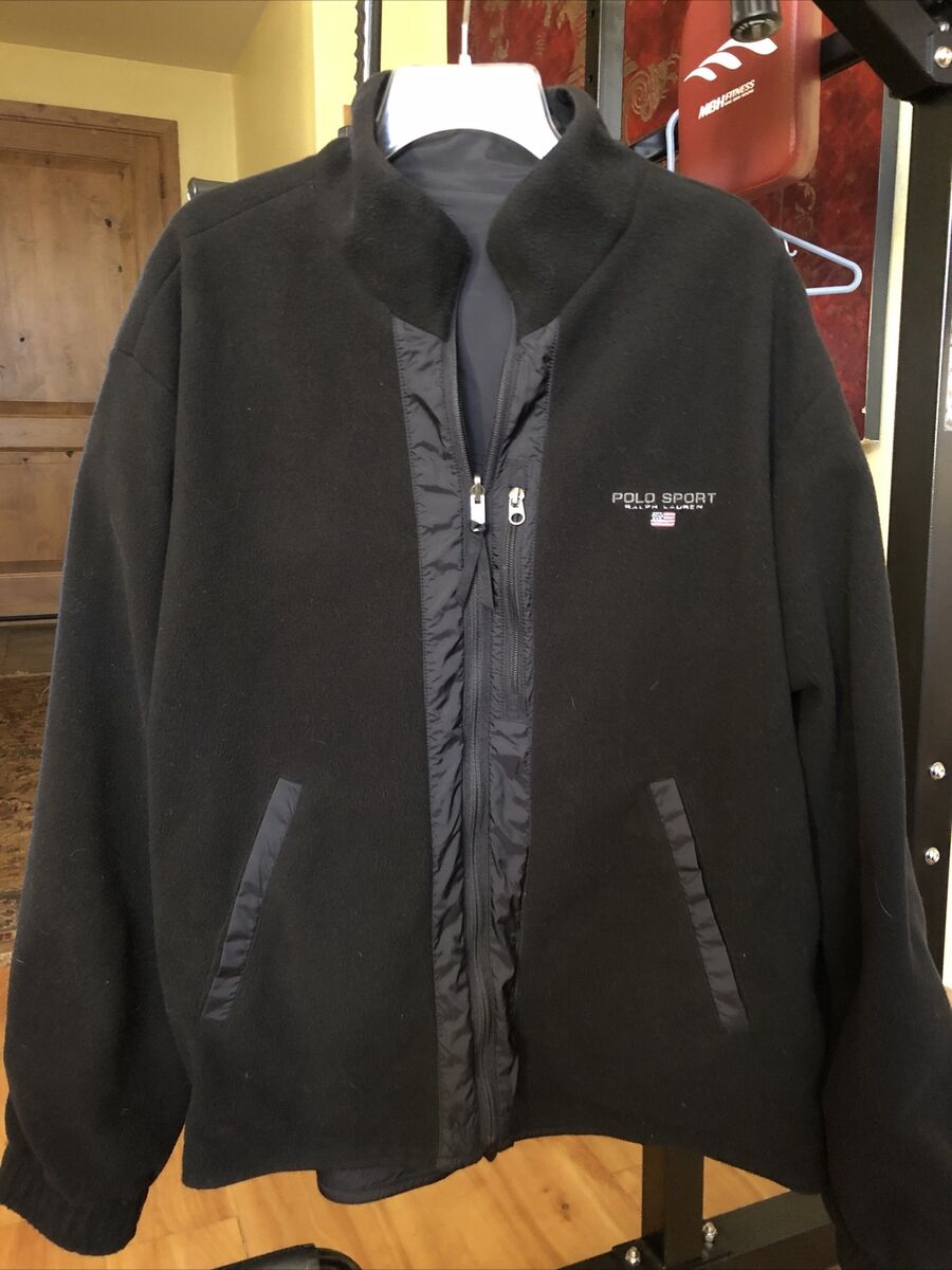 Vtg Polo Sport Ralph Lauren Black Reversible Fleece Vtg Polo Sport Ralph Lauren Black Reversible Fleece