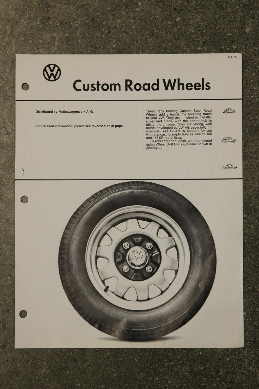 VW TYPE 1 3 NOS LUG NUT COVERS FORMULA VEE 4 LUG BUG SUPER BEETLE GHIA ...