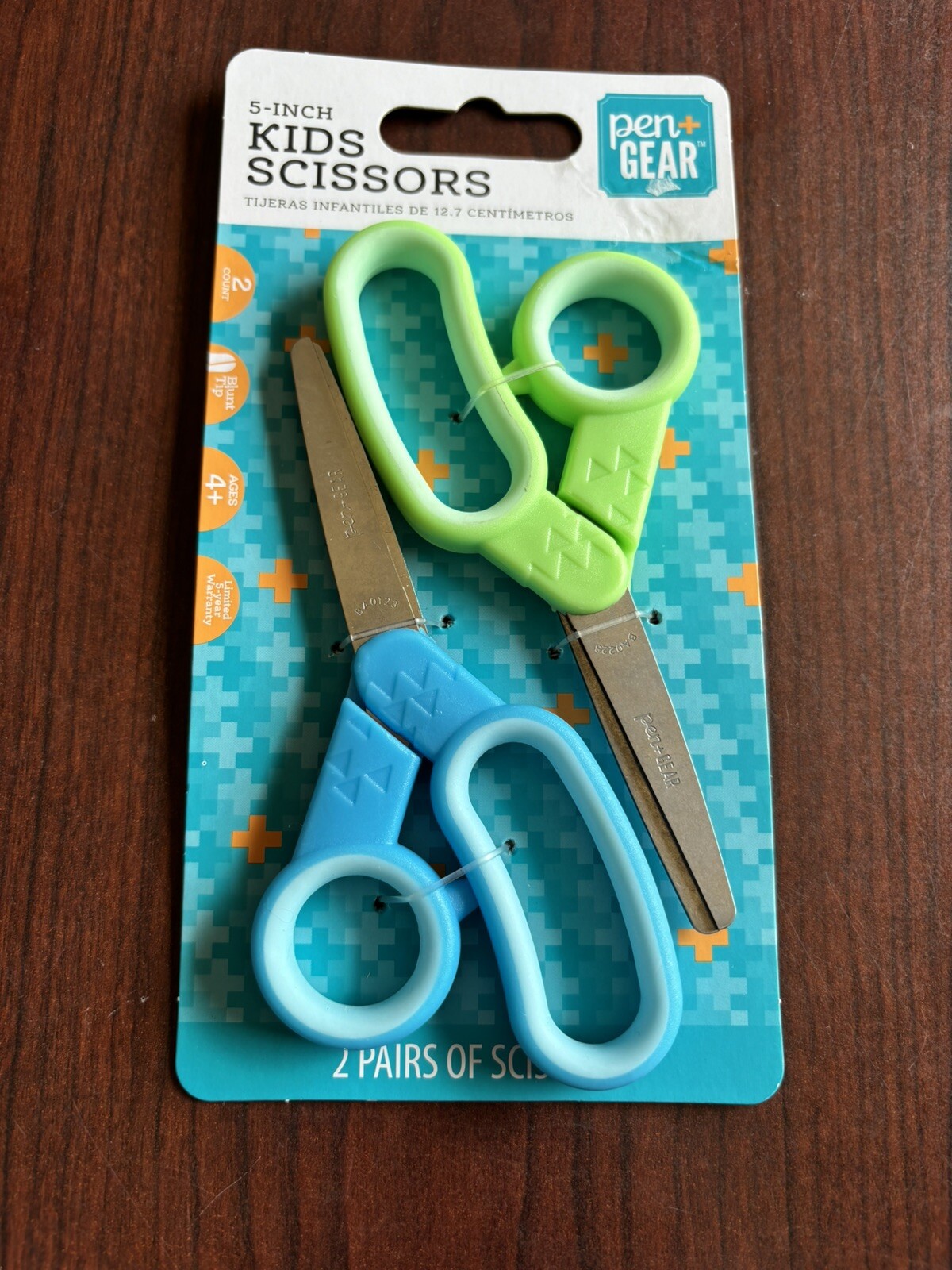 5-Inch Kids Scissors Set Of Two Blue & Green Blunt Tip Ages 4+ | eBay
