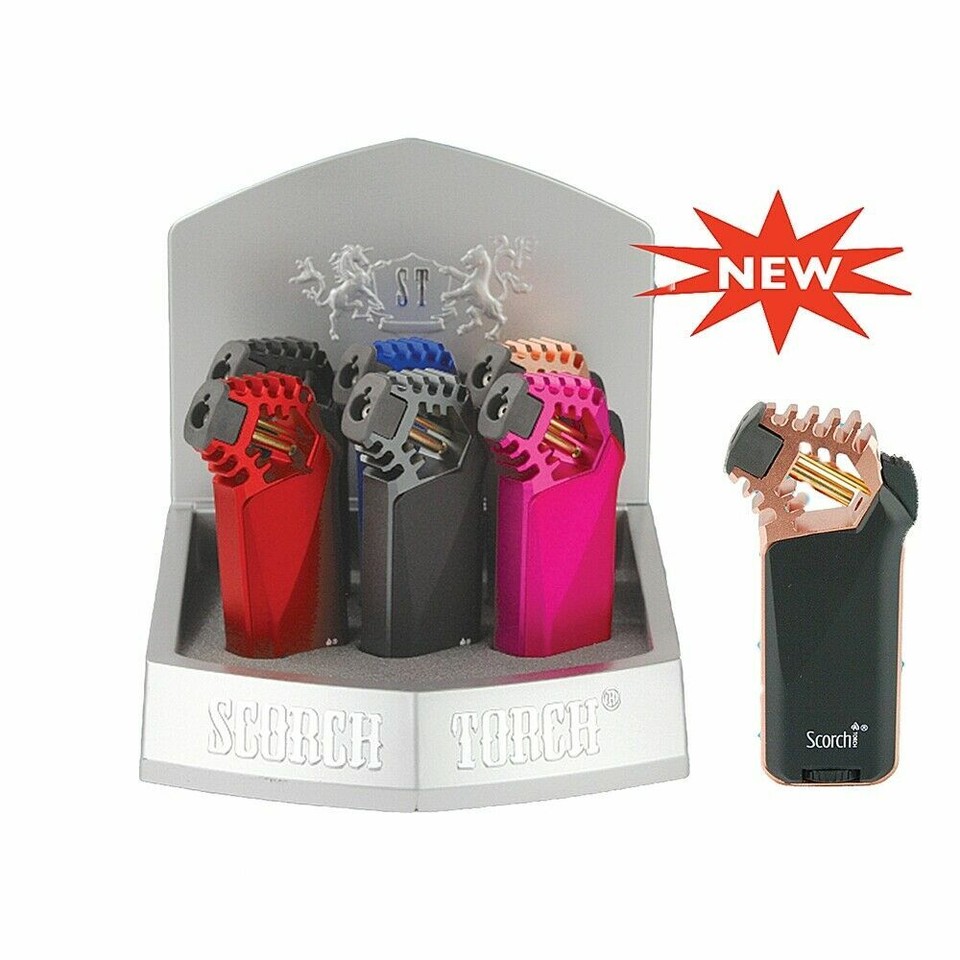 3 x Scorch 4-1/4" Torch Lighter Metal Flame Adjustable Refillable color ...
