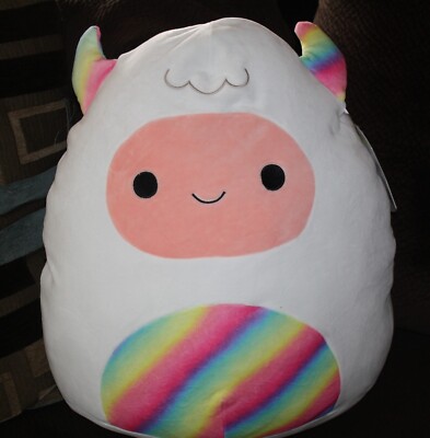 Squishmallow 16" YURI the Yeti Rainbow Belly & Horns Christmas 2021 NWT ...