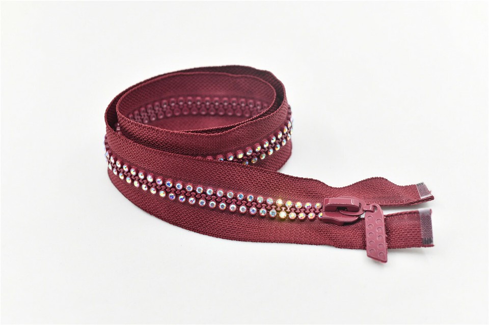 Rhinestone Zipper 60cm 2row Silver Gold Crystal AB Clothes Jacket Sew ...