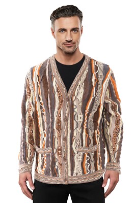Geccu 3D Multi Colour Merino Wool V Cardigan Sweater Knitwear Uluru ...