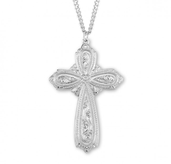 Large Fancy Catholic Cross 925 Sterling Silver 1.8 In x 1.1 In ...
