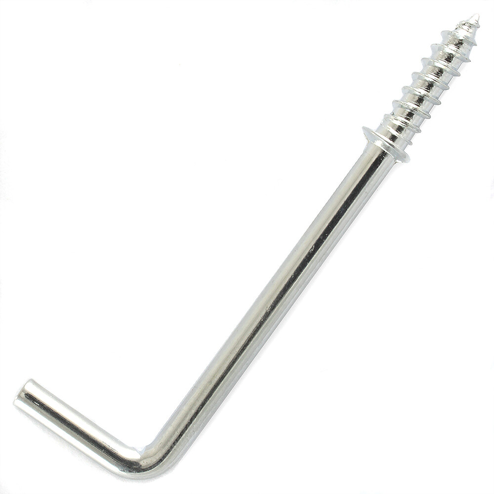 Square L Shaped Screw Hooks 50mm / 75mm Cup Dresser Shouldered Screw in ...