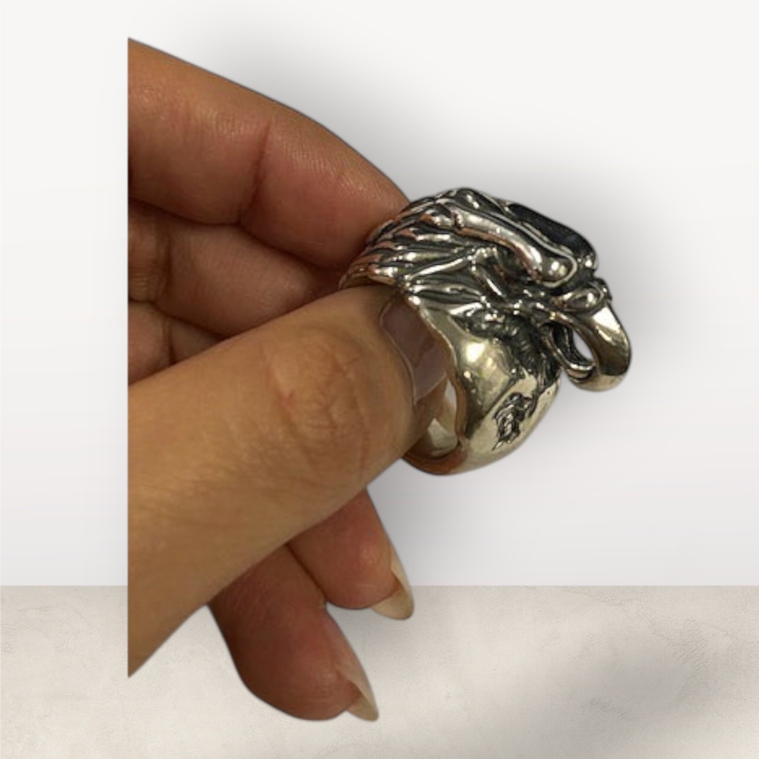 Bill Wall Leather BWL Silver Eagle Ring Large - Gem