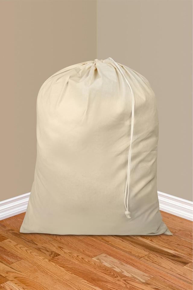 4 Pack Reusable Laundry Bags - 100% Cotton Multi Purpose Travel Durable ...