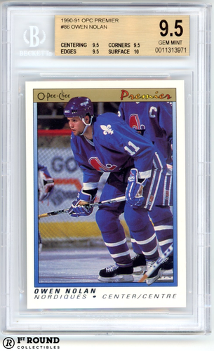 Owen Nolan RC BGS 9.5: 1990-91 OPC Premier Rookie Card Gem Mint Plus | eBay