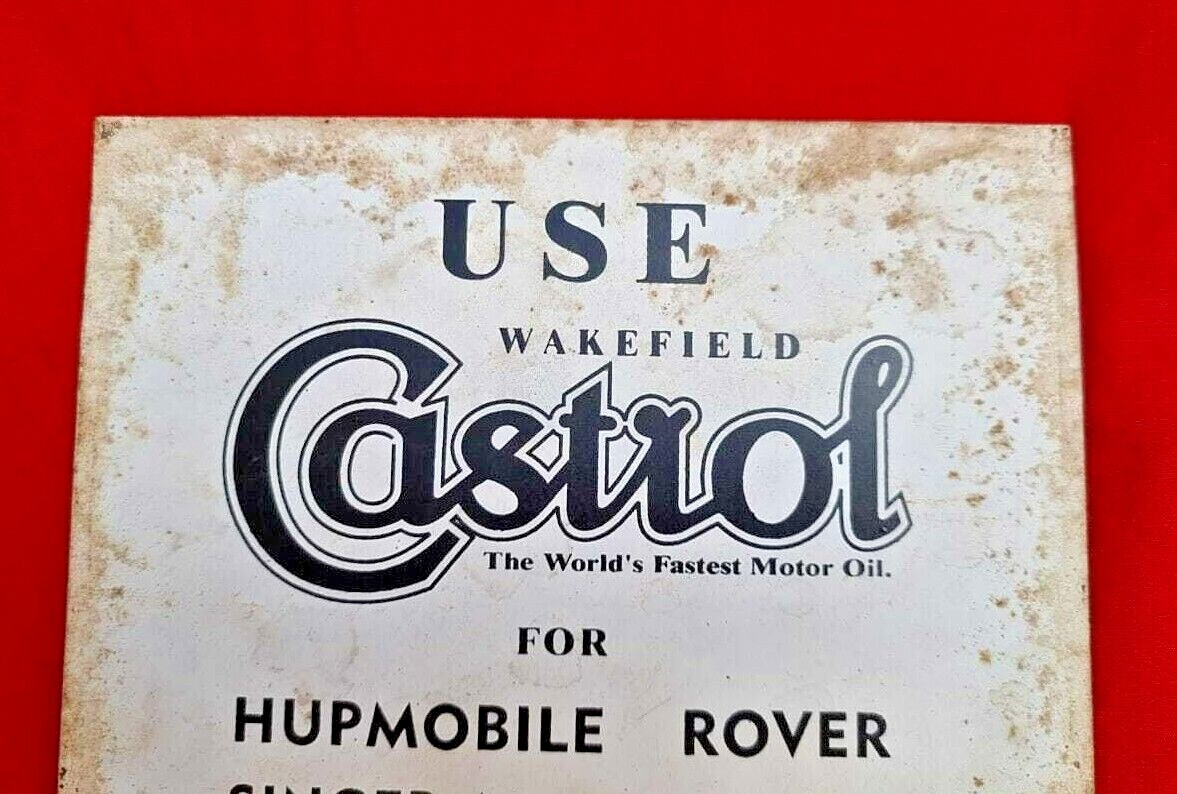 Original 1930's Old Vintage Antique Very Rare Castrol Oil Ad. Tin Sign ...