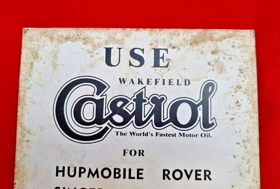 Original 1930's Old Vintage Antique Very Rare Castrol Oil Ad. Tin Sign ...
