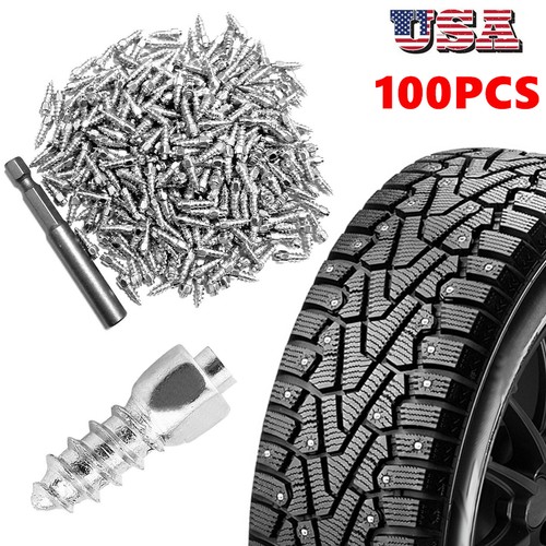 100x 12mm Tire Studs Snow Spikes Anti-Slip/Anti-ice for Car/Tractor/ATV ...