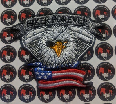 Biker Forever Eagle Embroidered Patch | eBay