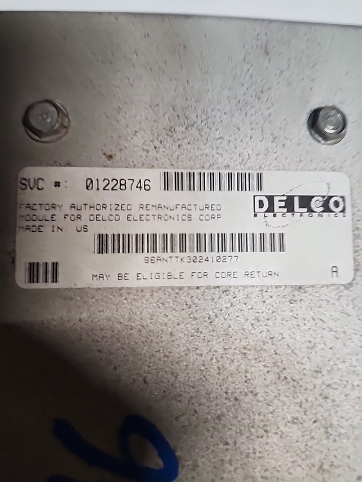 Camaro 1989 1990 1991 1992 TBI Engine Computer ECM ECU 1228746 1 Yr ...