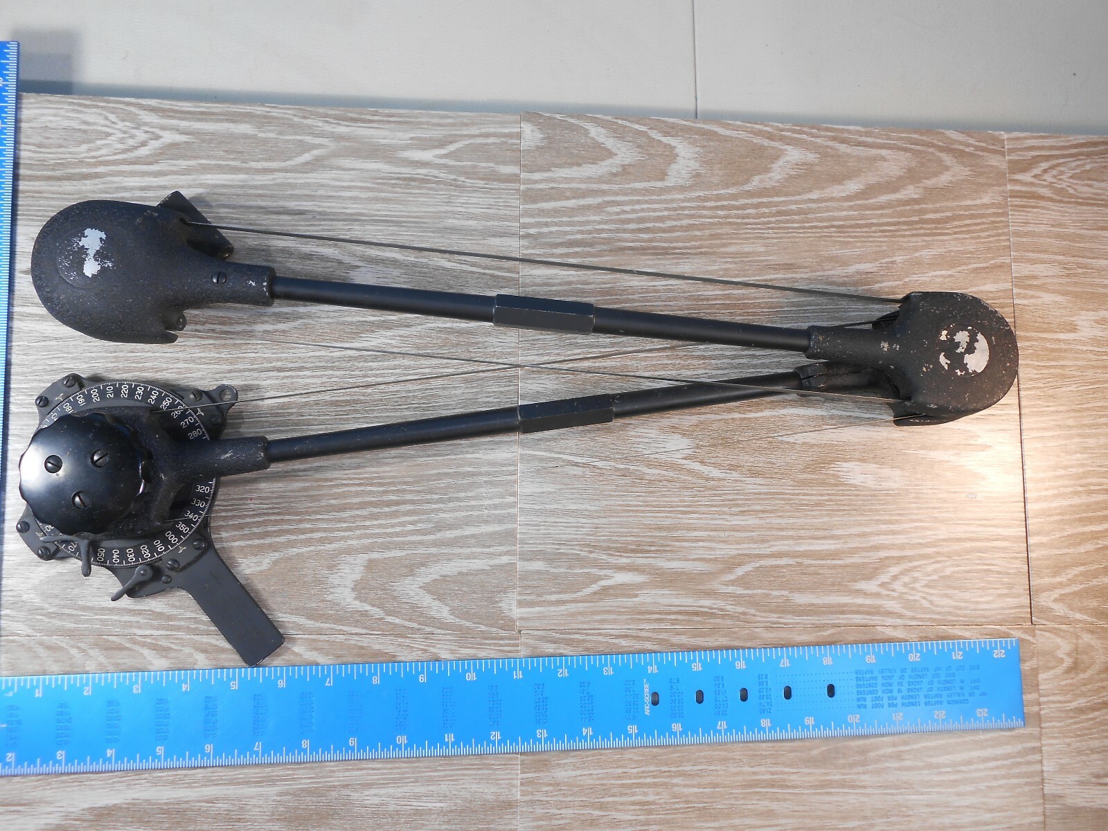 VINTAGE WWII U.S. NAVY MILITARY AIRCRAFT PROTRACTOR TOOL ORIGINAL WOOD ...